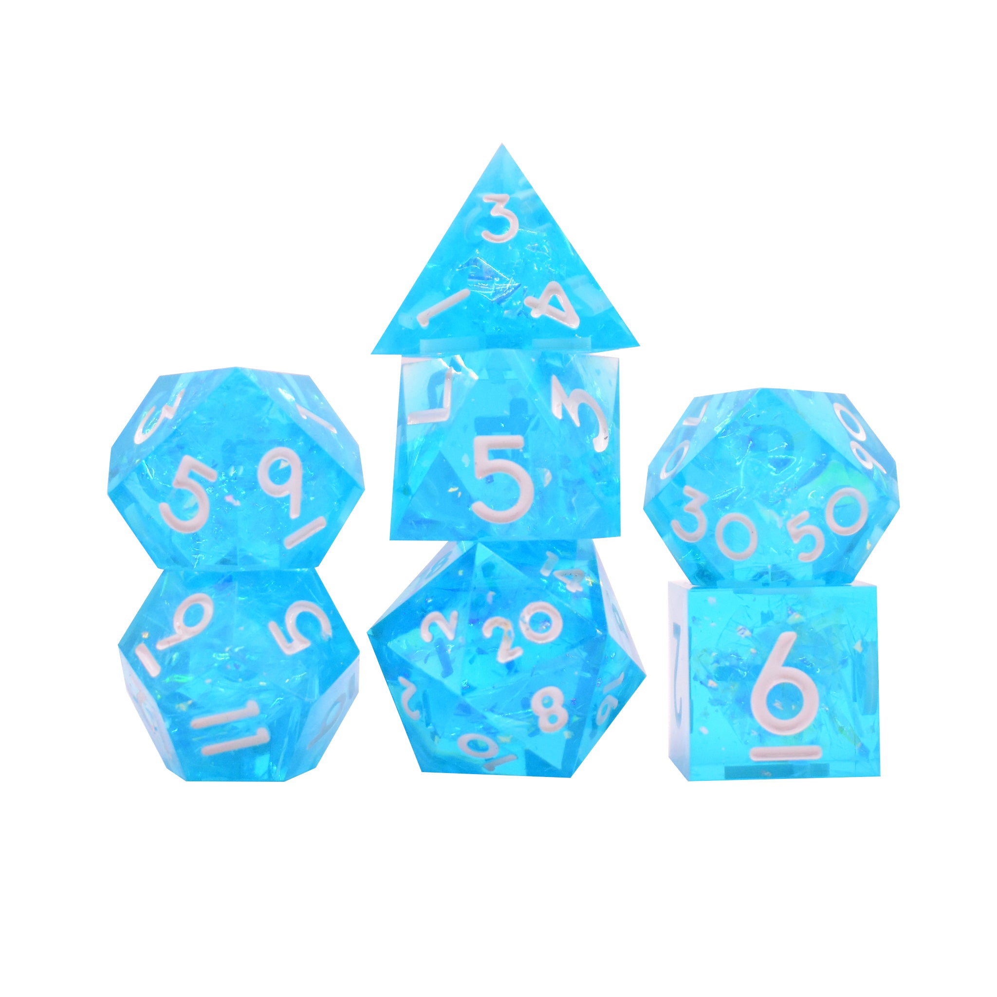 Sharp Edge Dice (Icy Blue) – Crits and Bits
