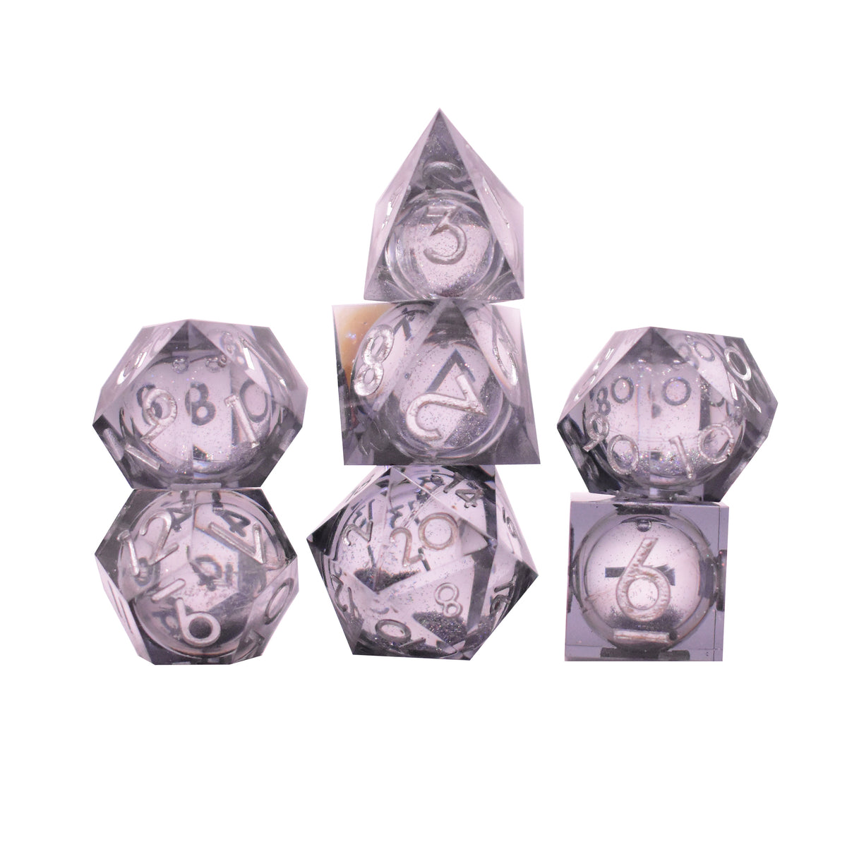 Liquid Core Sharp Edge Dice (Black) – Crits and Bits