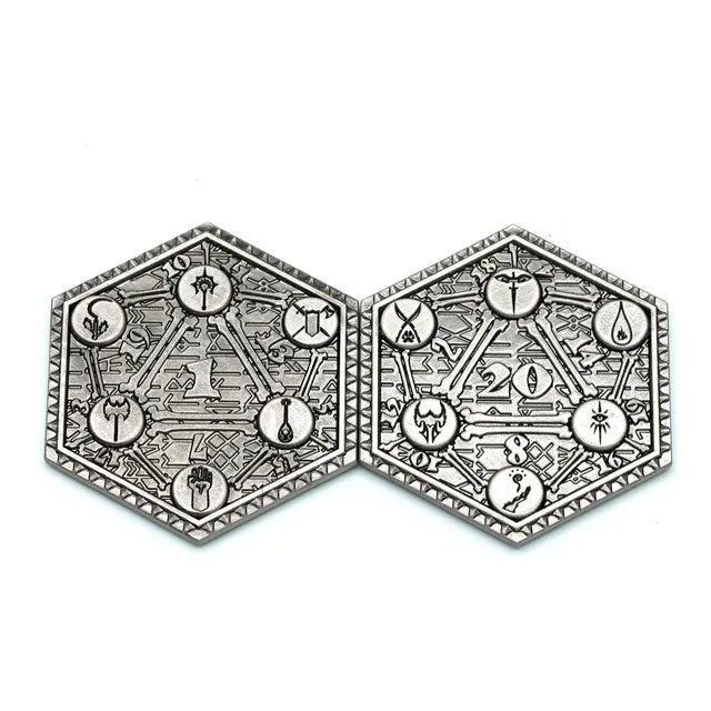 Metal D20 Inspiration Coin – Crits and Bits